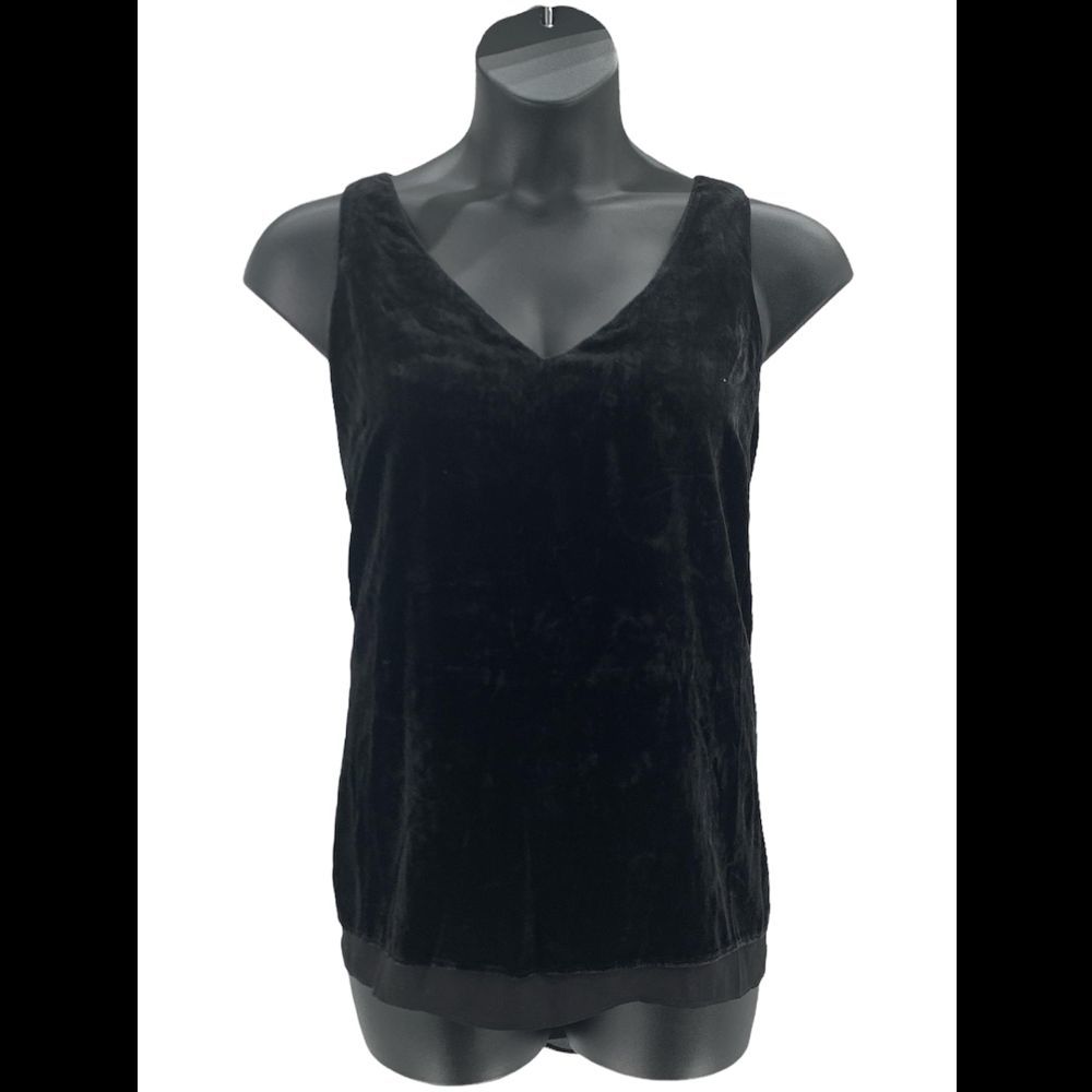 Lisa Rinna Collection Velvet Tank With Chiffon Trim B… - Gem